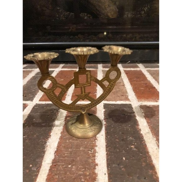nobrand | Other | Stunning Vintage Gold Ornate Brass Small Candelabra ...